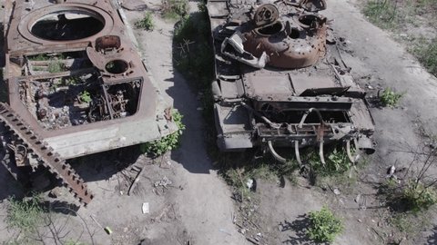 Exploded Military Equipment During War Ukraine Stock Footage Video (100 ...