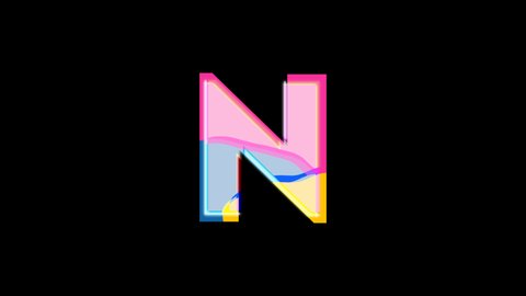 Animation 2d Letter N Multi Color Stock Footage Video (100% Royalty ...