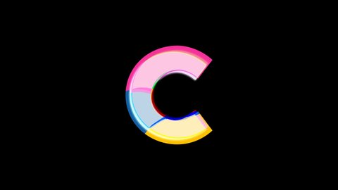 Animation 2d Letter C Multi Color Stock Footage Video (100% Royalty ...