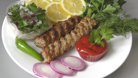 Lulakebab Dishes Cuisines Different Countries Middle Stock Footage ...