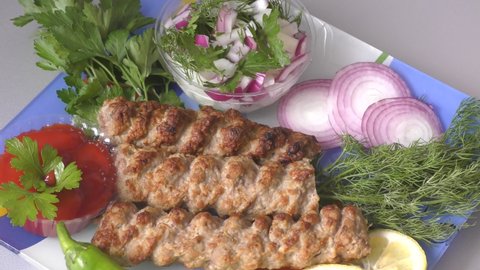 Lulakebab Dishes Cuisines Different Countries Middle Stock Footage ...