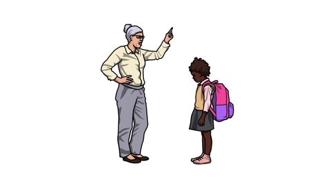 Angry Teacher Shouting Student Sketch 2d Stock Footage Video (100% ...