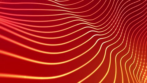 Animation Orange Neon Lines Wave Abstract Stock Footage Video (100% ...