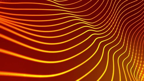 Animation Orange Neon Lines Wave Abstract Stock Footage Video (100% ...