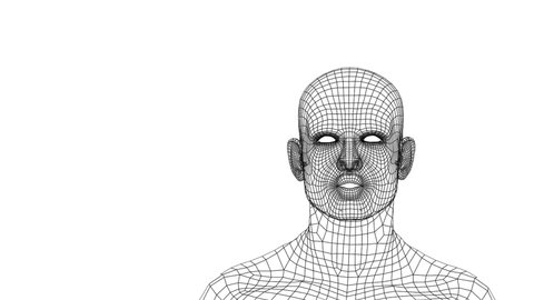 Speaking Human Head Talking Mesh Head Stock Footage Video (100% Royalty ...