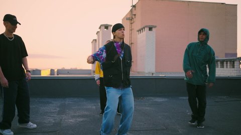 Breakdance Party On Roof Teenagers Youth Stock Footage Video (100% ...