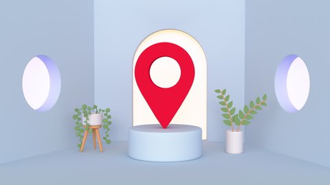 Location Pin Map Marker Minimal Cartoon Stock Footage Video (100% ...