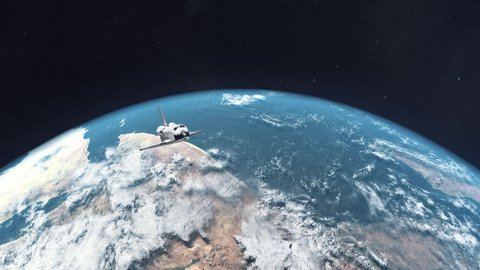 Space Shuttle Entering Orbit Planet Earth Stock Footage Video (100% ...