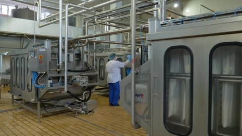 Dairy Factory Equipment Processing Cottage Cheese Stock Footage Video ...