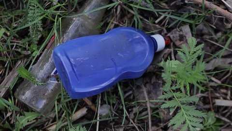 Abandoned Garbage Plastic Glass Waste Nature Stock Footage Video (100% ...