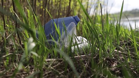 Abandoned Garbage Plastic Glass Waste Nature Stock Footage Video (100% ...