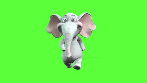 Super Cute Elephant Run Animation Stock Footage Video (100% Royalty ...