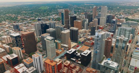 Denver Skyscrapers Backdrop Green Cityscape Beautiful Stock Footage ...