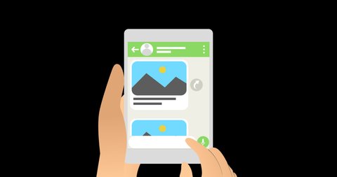 Animation Chat Application On Smartphone Stock Footage Video (100% ...