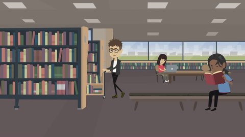 School Library Collage Library University Library Stock Footage Video ...