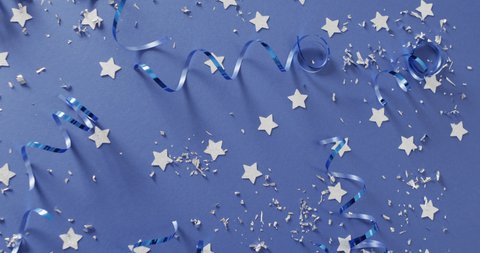 Video Multiple Silver Stars Party Streamers Stock Footage Video (100% ...