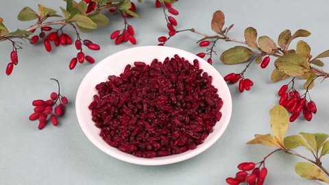 Pile Dried Berberis Vulgaris Known Common Stock Footage Video (100% ...