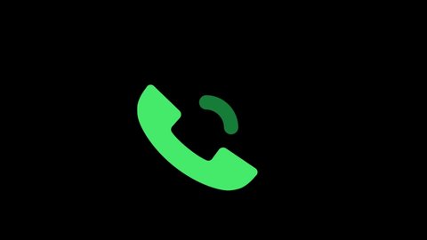 Animation Green Telephone Isolate On Black Stock Footage Video (100% ...