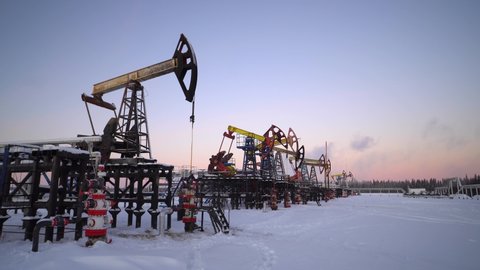 Machine Pumping Oil Gas Working Oil Stock Footage Video (100% Royalty ...