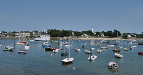 Harbour Combrit Sainte Marine Finistere Department Stock Footage Video ...