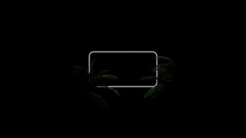 Neon Glowing White Rectangle Frame Appears Stock Footage Video (100% ...