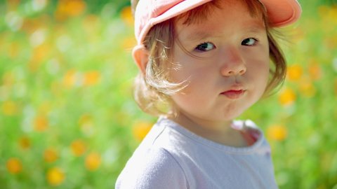 Face Shy Sad Child Girl Pink Stock Footage Video (100% Royalty-free ...