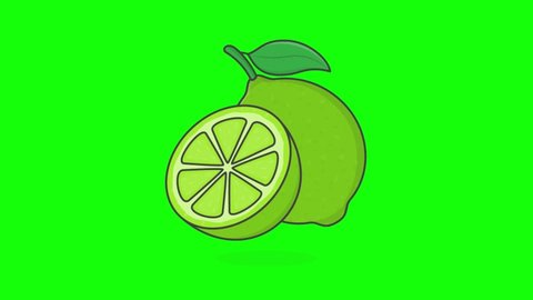 Slice Whole Lime On Green Screen Stock Footage Video (100% Royalty-free ...