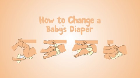 Diaper Changing Instruction Steps Video Stock Footage Video (100% ...