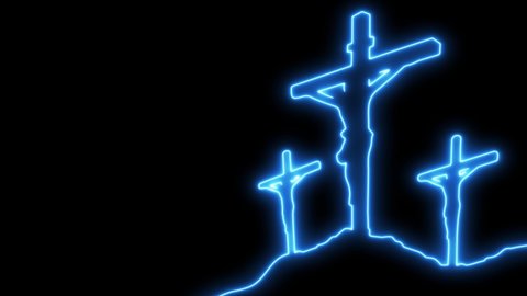 Cross Jesus On Calvary Middle Two Stock Footage Video (100% Royalty ...
