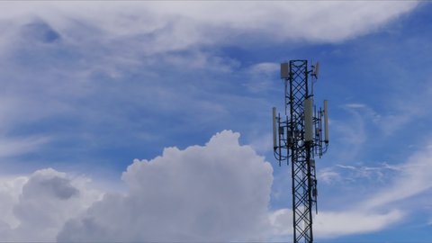 4k Time Lapse Telecommunication Towers Motion Stock Footage Video (100% ...
