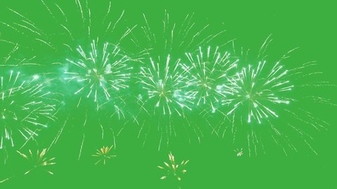 Abstract Firework On Green Chroma Key Stock Footage Video (100% Royalty ...