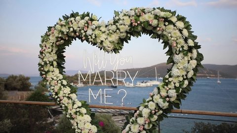 Beautiful Marry Me Sign Made By Stock Footage Video (100% Royalty-free ...