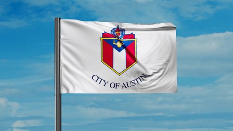 Austin City United State Flag Waving Stock Footage Video (100% Royalty ...