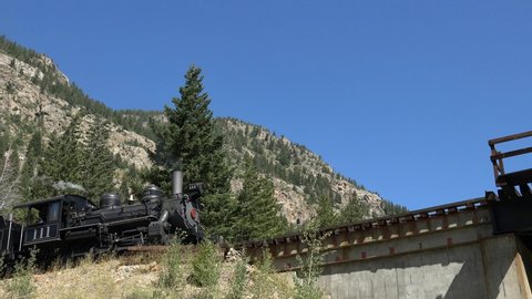 Looking Steam Locomotive 111 Moves Onto Stock Footage Video (100% ...
