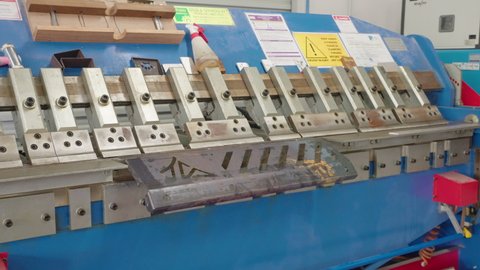 4k Automatic Industrial Metal Folder Folding Stock Footage Video (100% ...