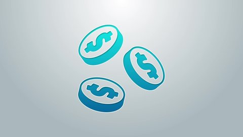 Blue Line Coin Money Dollar Symbol Stock Footage Video (100% Royalty ...