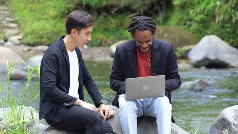 Footage Two People Different Races Doing Stock Footage Video (100% ...