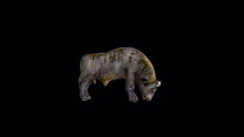 Buffalo Eat Left Side View Animationfull Stock Footage Video (100% ...