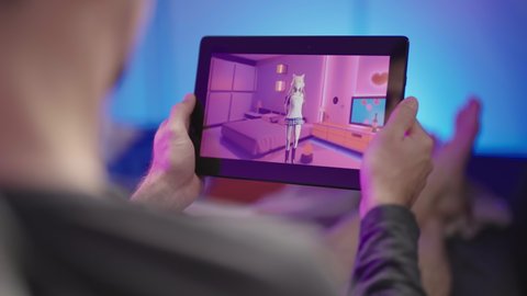 Person Watch Cute Anime Girl Tv Stock Footage Video (100% Royalty-free ...