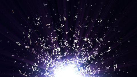 Flying Musical Notes Animation Rendering Background Stock Footage Video ...