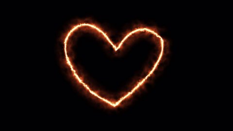 Burning Heart Symbol Seamless Loop On Stock Footage Video (100% Royalty ...