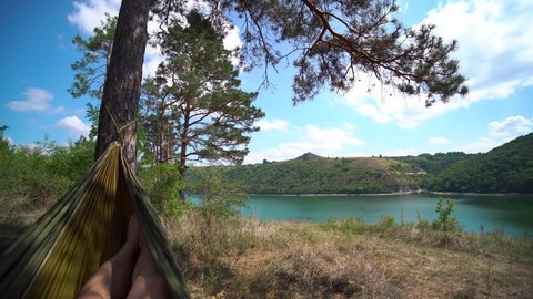 Man Hammock First Person Look View Stock Footage Video (100% Royalty ...