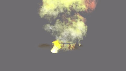 Realistic Explosion Alpha Channel Stock Footage Video (100% Royalty ...