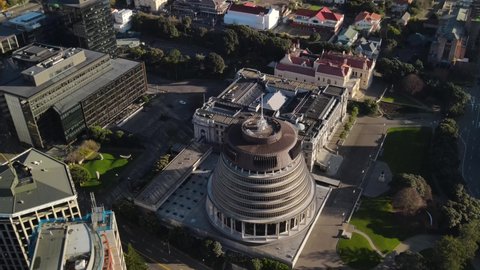 Beautiful Aerial Orbit Beehive Iconic Parliament Stock Footage Video ...