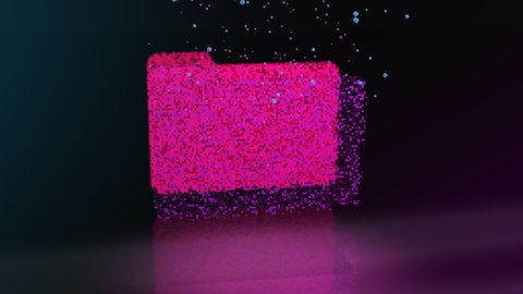 Digital Data Folder Symbols Slowly Dissolve Stock Footage Video (100% ...