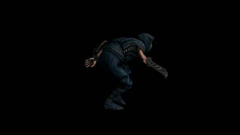 Ninja Sneaky Walk Animationfull Hd Second Stock Footage Video (100% ...