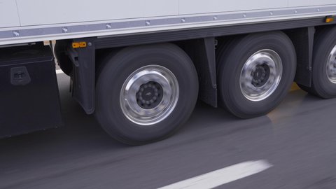 Wheels Truck Moving On Highway Truck Stock Footage Video (100% Royalty ...