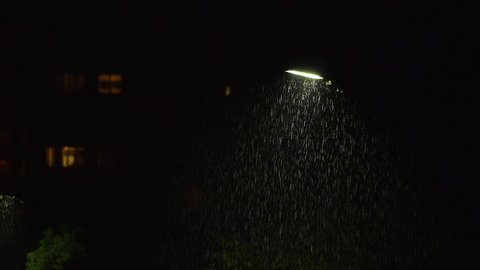Street Light Heavy Rain Stock Footage Video (100% Royalty-free ...