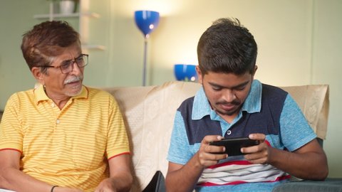 Angry Frustrated Father About Sons Mobile Stock Footage Video (100% ...