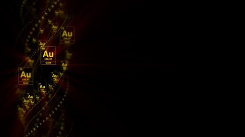 Gold Molecule Symbol Au Chemistry Periodic Stock Footage Video (100% ...